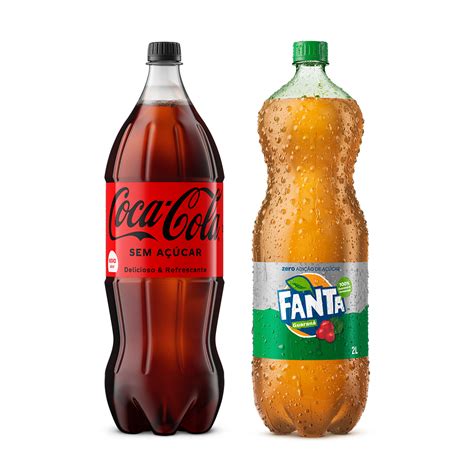 Kit Refrigerante 1 Coca Cola Sem Açúcar 2 L 1 Fanta Guaraná Zero 2 L