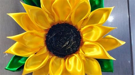 Tutorial de Cómo hacer un girasol de listón eterno paso a paso YouTube