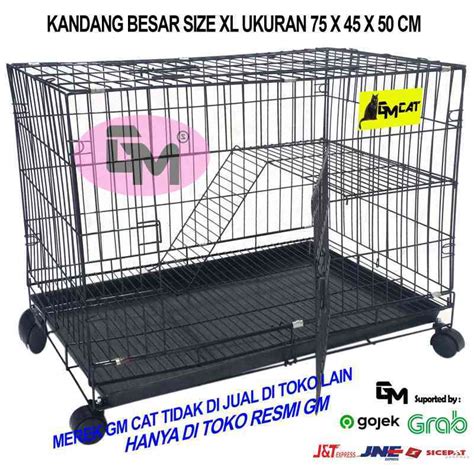 Promo Gm Kandang Kucing Lipat Tingkat Jumbo Size Xl Ukuran 75x47x55 Cm