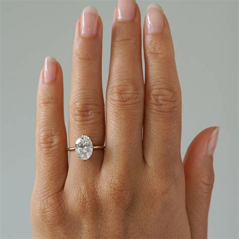 Oval Six Prong Solitaire Custom Lab Diamond Engagement Ring Atelier