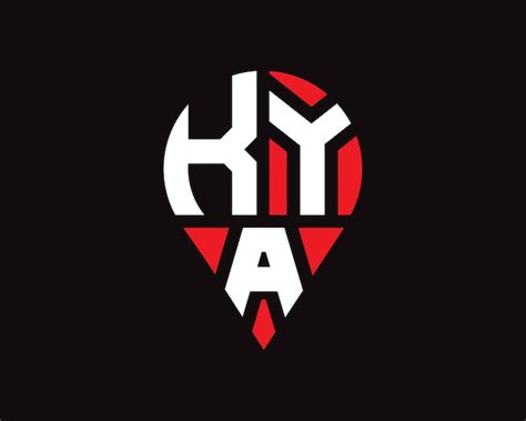 Diseño del logotipo de la forma de la letra de la ubicación de KYA