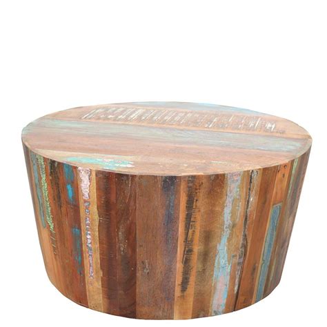 Runder Sofatisch Romance Aus Massivholz In Bunt Im Shabby Chic Look