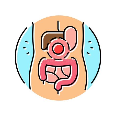 Abdominal Pain Gastroenterologist Color Icon Vector Illustration Stock