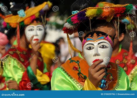 Betawi Mask Dancers Are Preparing To Perform At A Cultural Festival In
