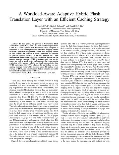 pdf a workload aware adaptive hybrid flash translation layer with an efficient caching strategy
