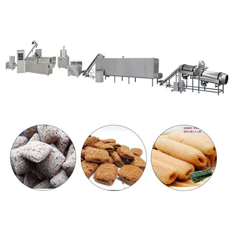 Automatic Puffed Corn Snacks Machine Twin Screw Extruder Core Filling
