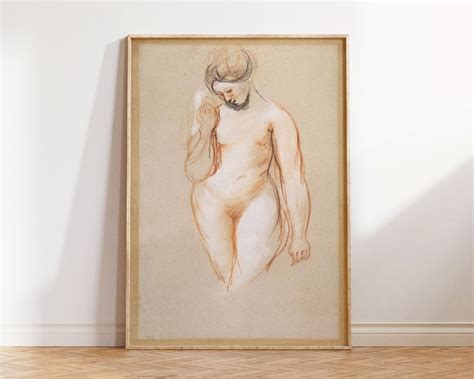 Vintage Nude Female Art Print By William Etty Antique Erotic Drawing