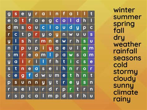 Seasons Wordsearch