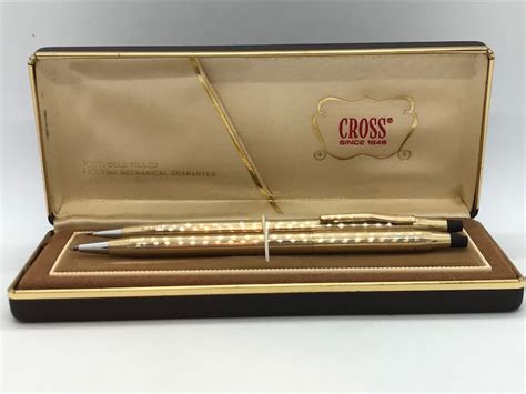 Vintage Pen Cross K Karat Gold Filled Pen Pencil Set Etsy