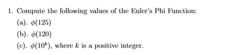 solved compute the following values of the euler s phi