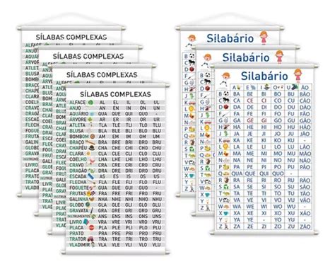 Kit 7 Banners 3 Silabário Simples 4 Silabário Complexo R 279 em