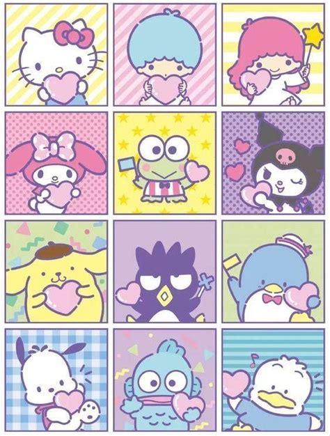 Poster de los personajes de Sanrio Şirin çizim Çıkartma Sticker