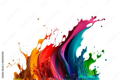 Colorful Paint Splash Isolated Design Element On The Transparent