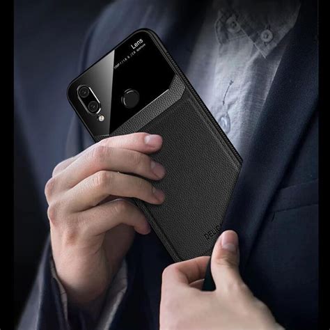 Huawei P Smart 2019 Kılıf Kahverengi Zebana Lens Deri Kılıf