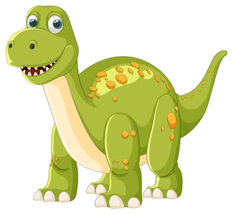 Desenho animado de dinossauro verde sorridente Vetor Grátis