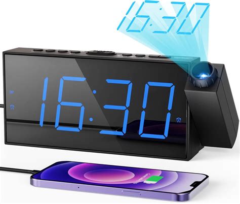 SZELAM Réveil à projection 18 8 cm avec miroir LED horloge numérique