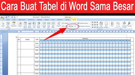 Cara Membuat Tabel Di Word Sama Besar YouTube