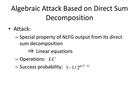 ppt attack based on direct sum decomposition against nlfg powerpoint presentation id 4443342