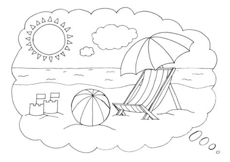Imagini De Colorat Vacanta Mare Desene Desene Imagini De Colorat