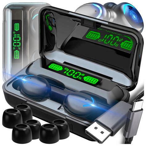 BEZPRZEWODOWE DOUSZNE SŁUCHAWKI WIRELESS BLUETOOTH BT 5 0 ETUI