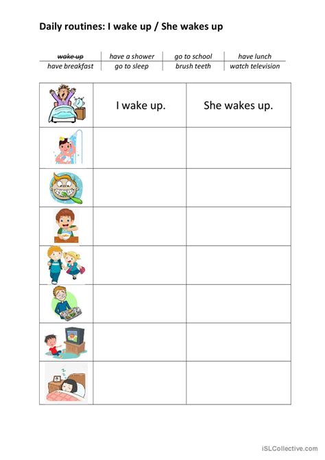 Daily Routines Subject Ver English Esl Worksheets Pdf Doc