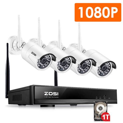 ZOSI 8 Channel 1080p 1TB Hard Drive NVR Security Camera System With 4