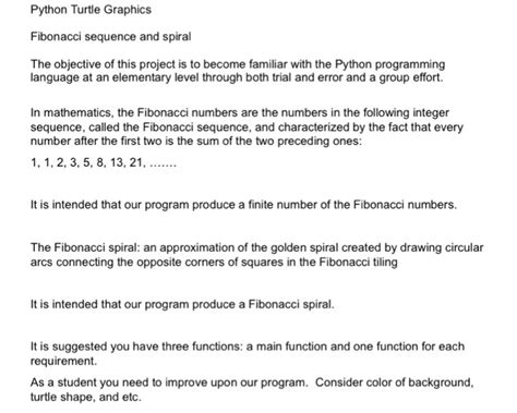 solved python turtle graphics fibonacci sequence and spiral