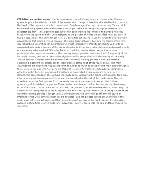 fcfs pdf scheduling computing concurrency computer science