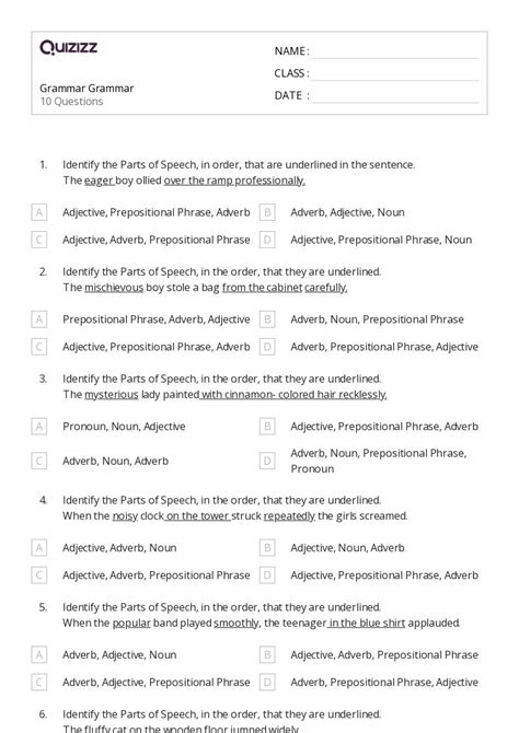 50 Grammar Worksheets For 6th Grade On Quizizz Free Printable