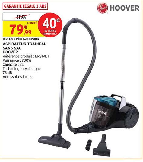 Promo Aspirateur Traineau Sans Sac Hoover chez Intermarché Hyper
