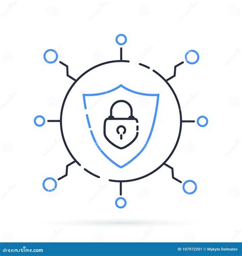 Icono Cibernético De La Seguridad Ilustración Del Vector Red De La