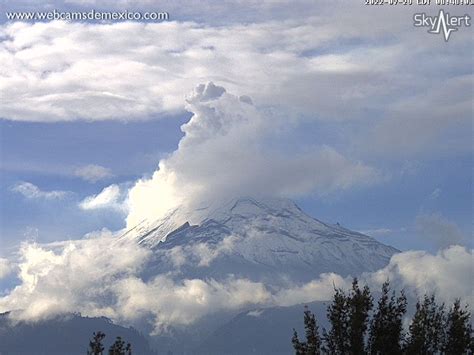 Webcams de México on Twitter El muy nevado volcán Popocatépetl esta