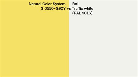 Natural Color System S 0550 G90Y Vs RAL Traffic White RAL 9016 Side