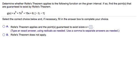 solved determine whether rolle s theorem applies to the