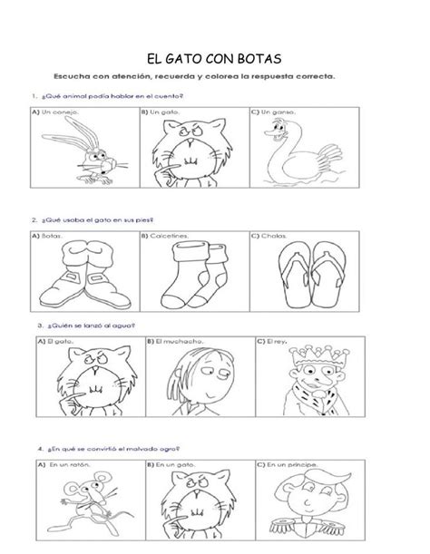 Cuento El Gato Con Botas Worksheet Word Search Puzzle Grado Abc