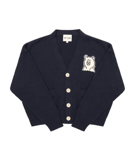 MUSINSA NOT OURS Supima Cotton Knit Cardigan Navy
