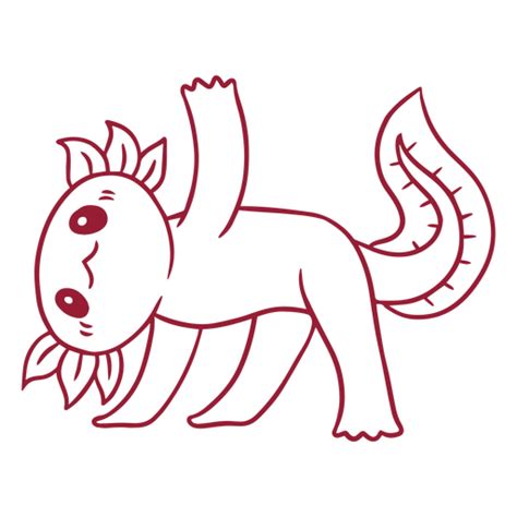 Diseño PNG Y SVG De Yogui Ajolote Trazo Triangulo Para Camisetas
