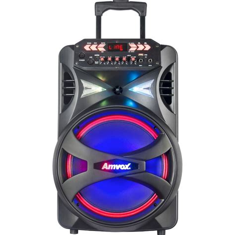 Caixa de Som Amplificada Amvox aca 555 Tsunami ii Bluetooth Rádio fm