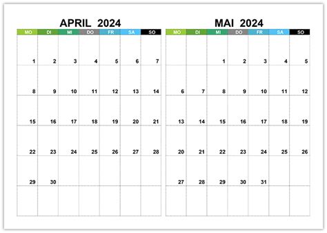 Kalender April Mai 2024 Zum Ausdrucken