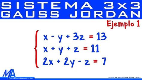 Cómo se resuelve un sistema de ecuaciones con Gauss Jordan Apolonio es