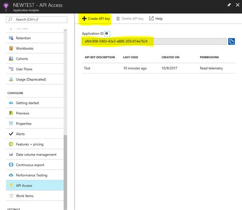 microsoft power bi and azure application insights how to authenticate with api key