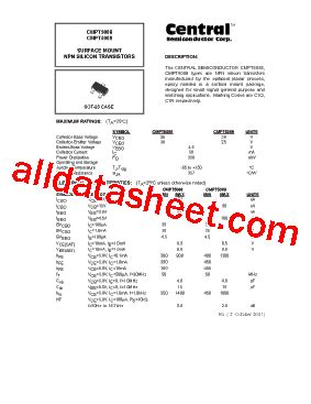 CMPT5088 Datasheet PDF Central Semiconductor Corp