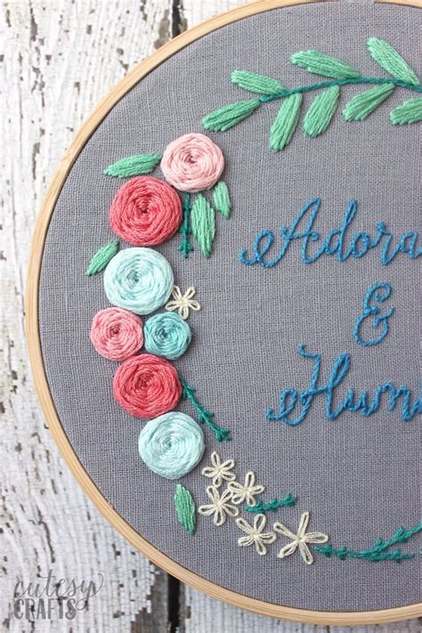Floral Wreath Embroidery Pattern Cutesy Crafts