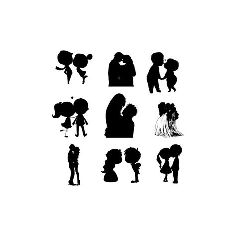 Silueta De Ilustraci N De Pareja De Besos Humanos Vector En