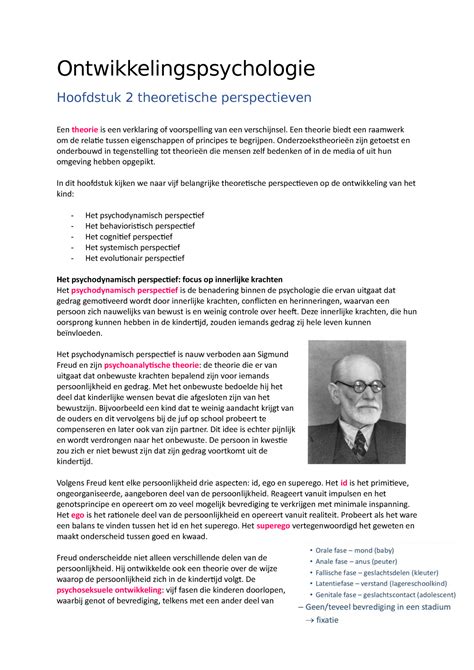 Samenvatting H2 Ontwikkelingspsychologie Ontwikkelingspsychologie