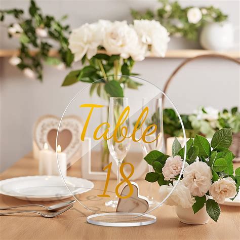 30 piezas de números de mesa de acrílico para boda números de mesa con