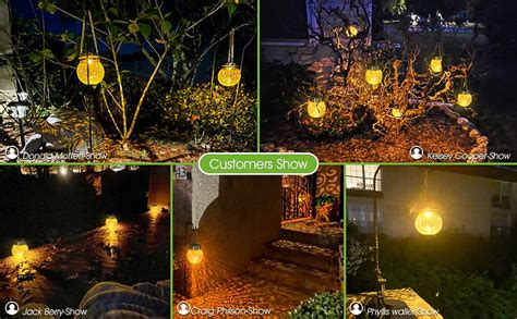 Amazon DBF Solar Lantern Crackle Glass Ball Amber Warm Solar