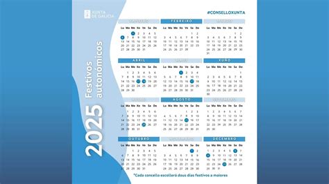Calendario laboral de A Coruña 2025 festivos nacionales autonómicos y