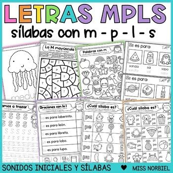 Letras M P L S Sílabas con M P L S Actividades de lectoescritura