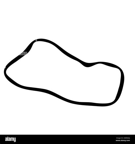 El Salvador Country Simplified Map Black Ink Smooth Outline Contour On